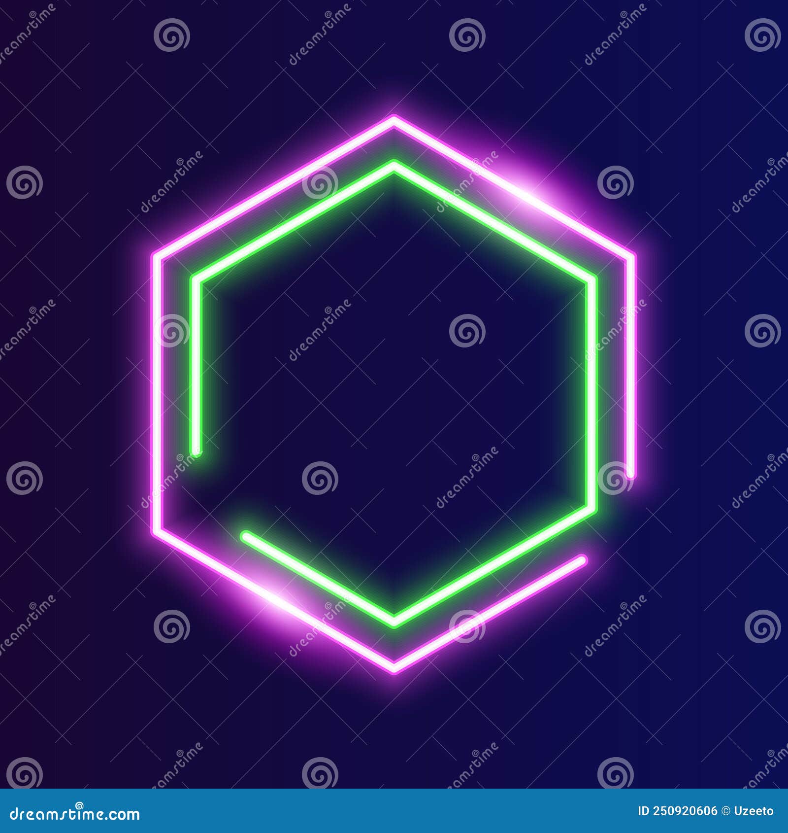 Futuristic Technology Retro Neon Frame Border Stock Vector ...