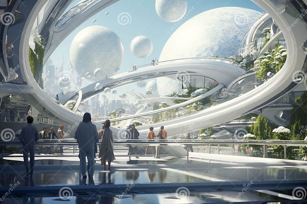 Futuristic Technology Scenes Illustrating the Stock Image - Image of ...
