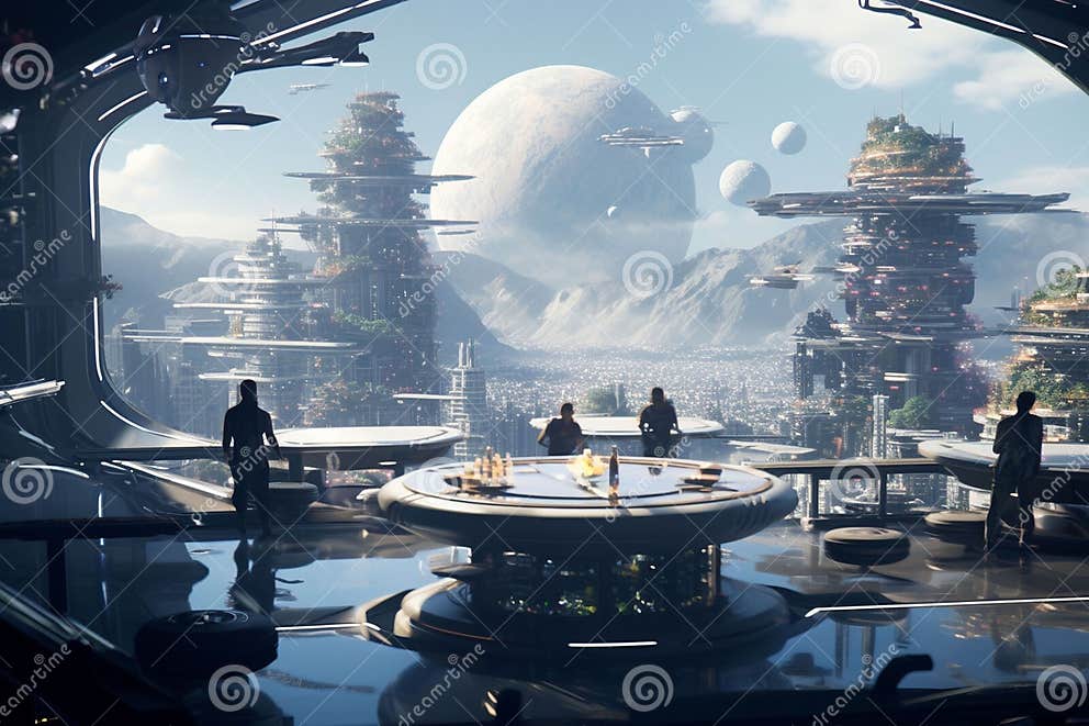 Futuristic Technology Scenes Illustrating the Stock Photo - Image of ...