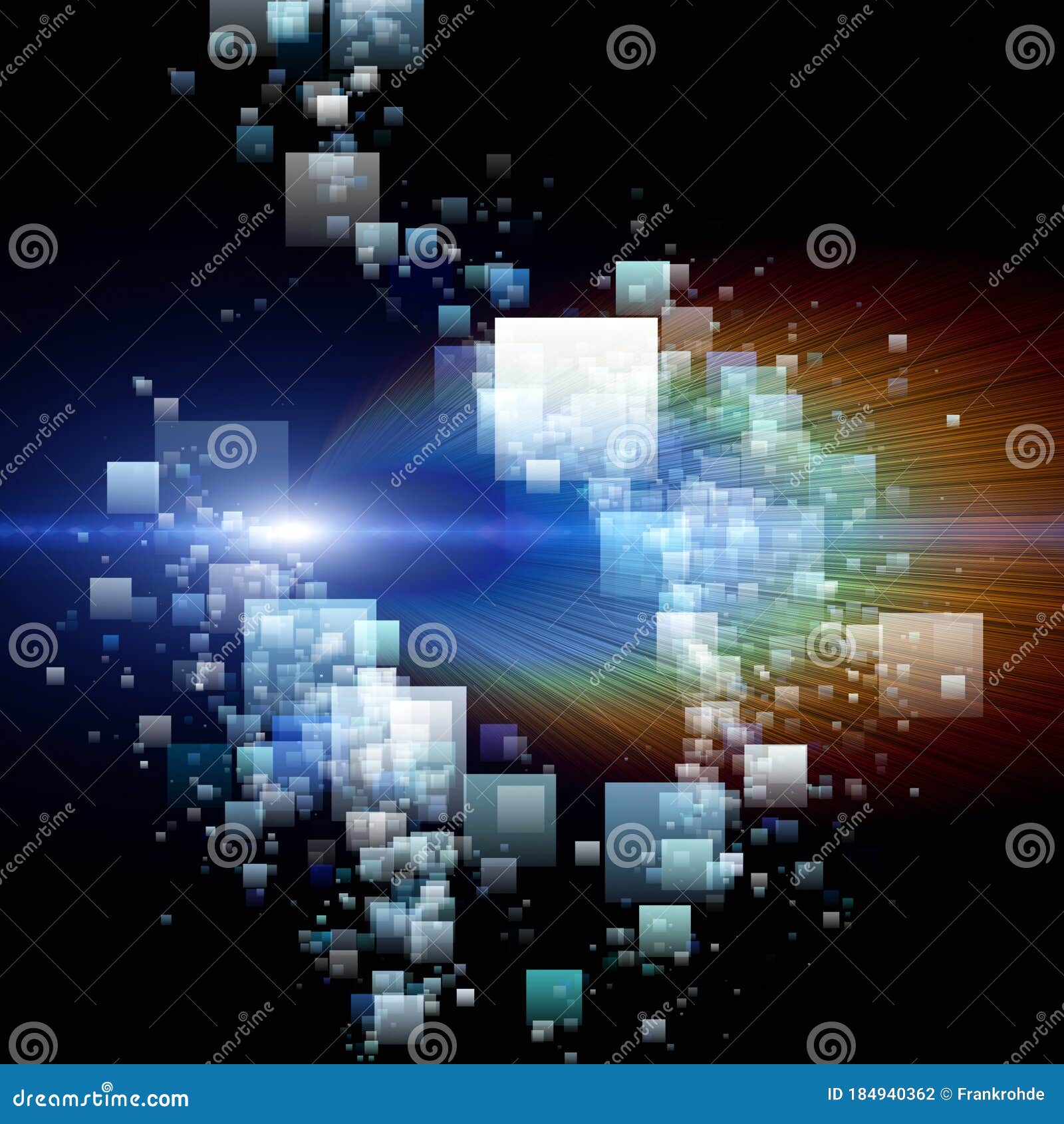 Futuristic Technology Square Design Illustration with Lights Stock ...