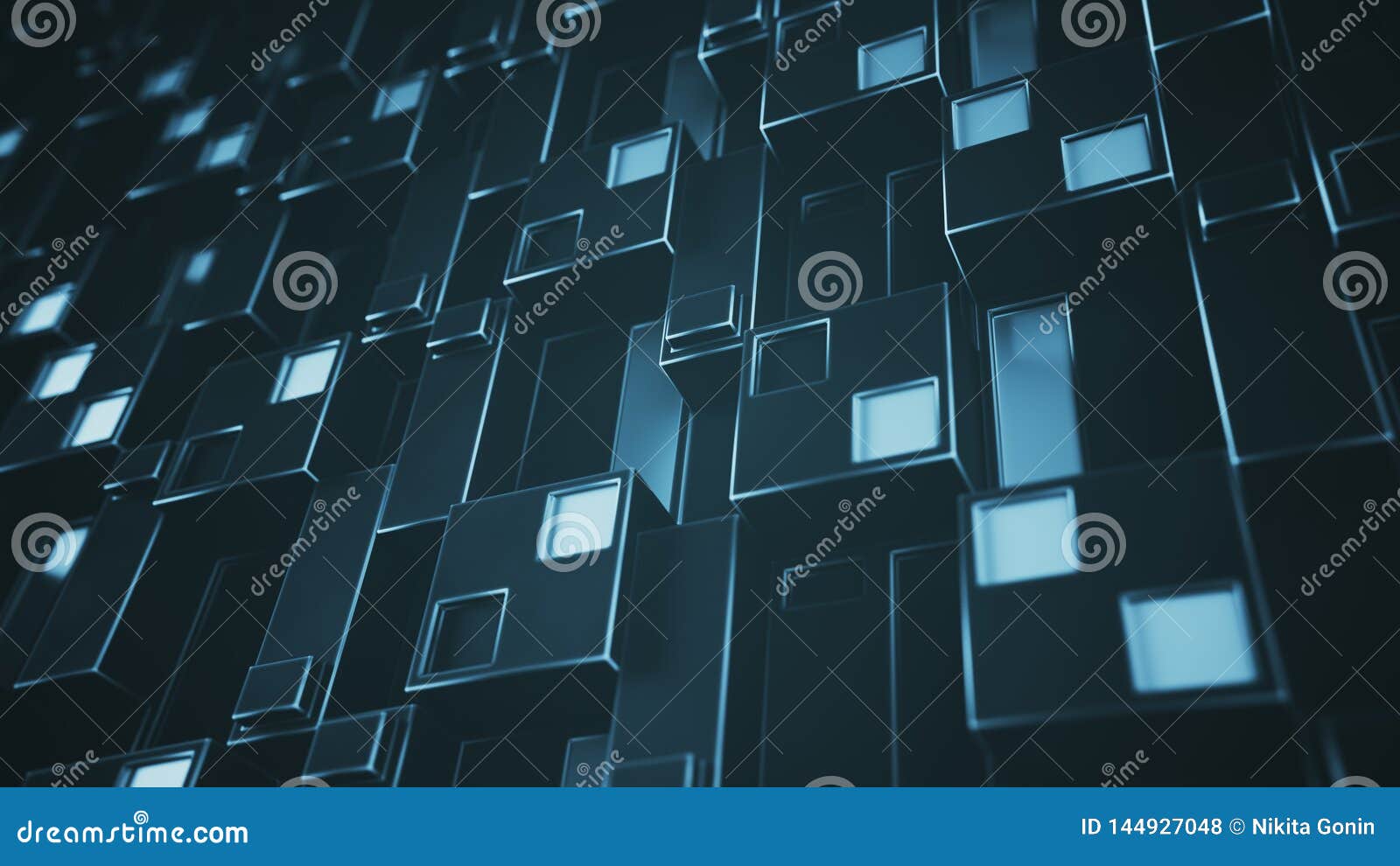 Futuristic Technology Structure 3D Render Stock Illustration ...