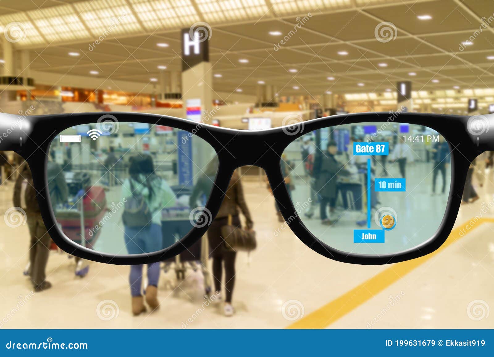 Futuristic Technology Trend Concept in Smart Glasses.user Use Smart ...