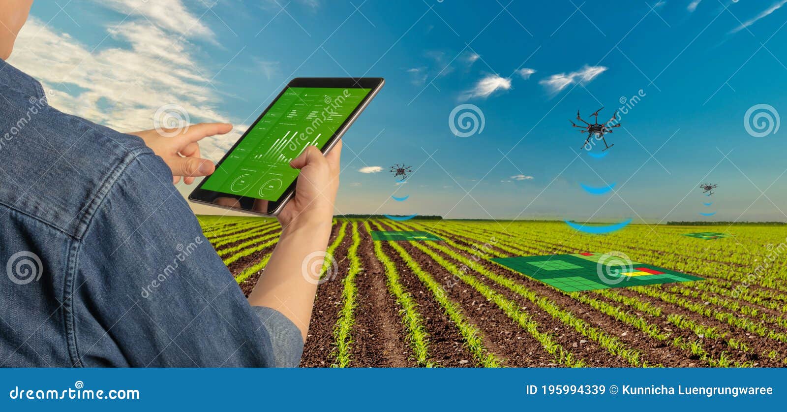 Futuristic Technology Trend in Smart Farm Agriculture Concept. Farmer ... Futuristic Technology Trend in Smart Farm Agriculture Concept. Farmer ...