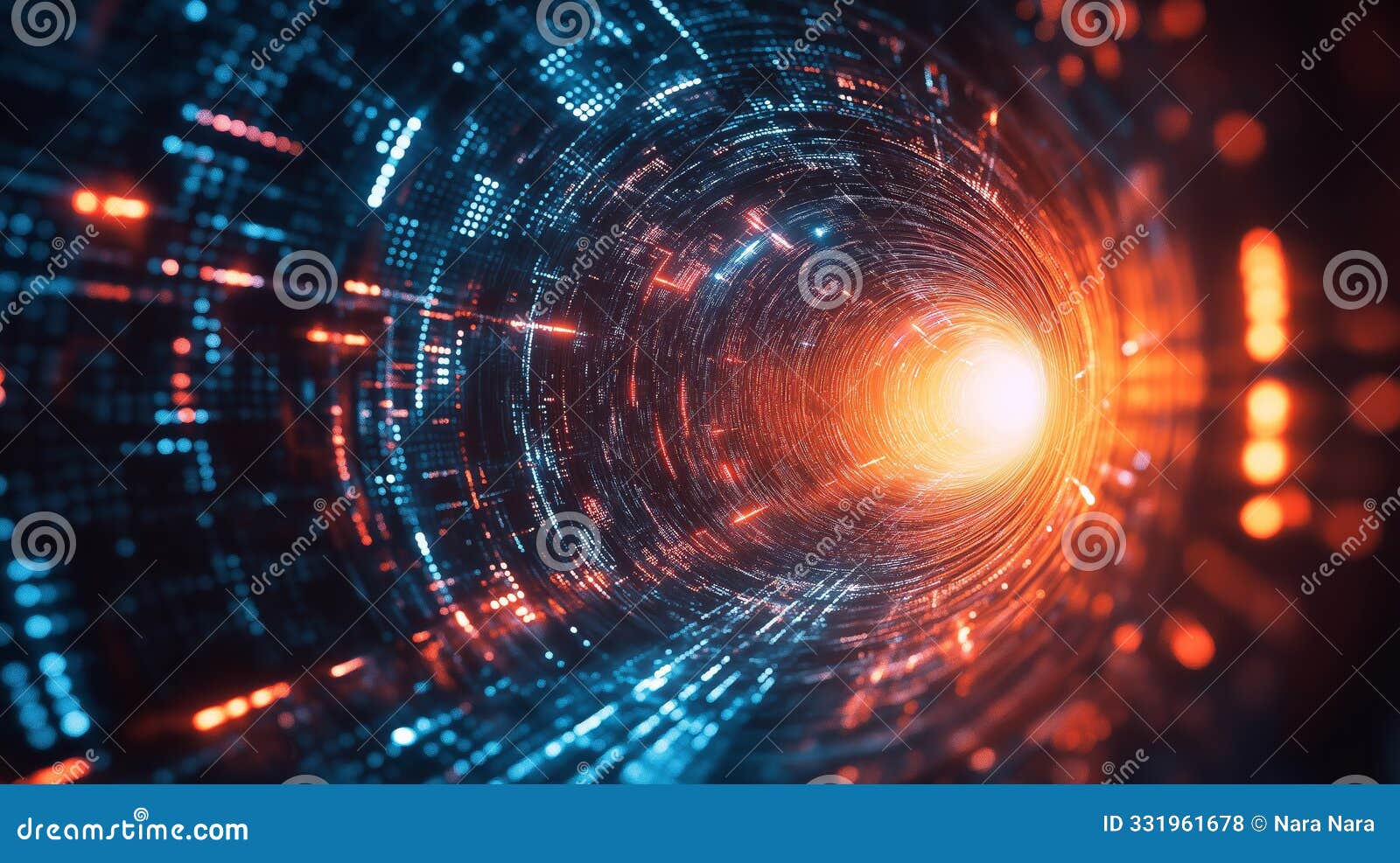 Futuristic Technology Tunnel Light Glow Galaxy Space Journey, Stock ...
