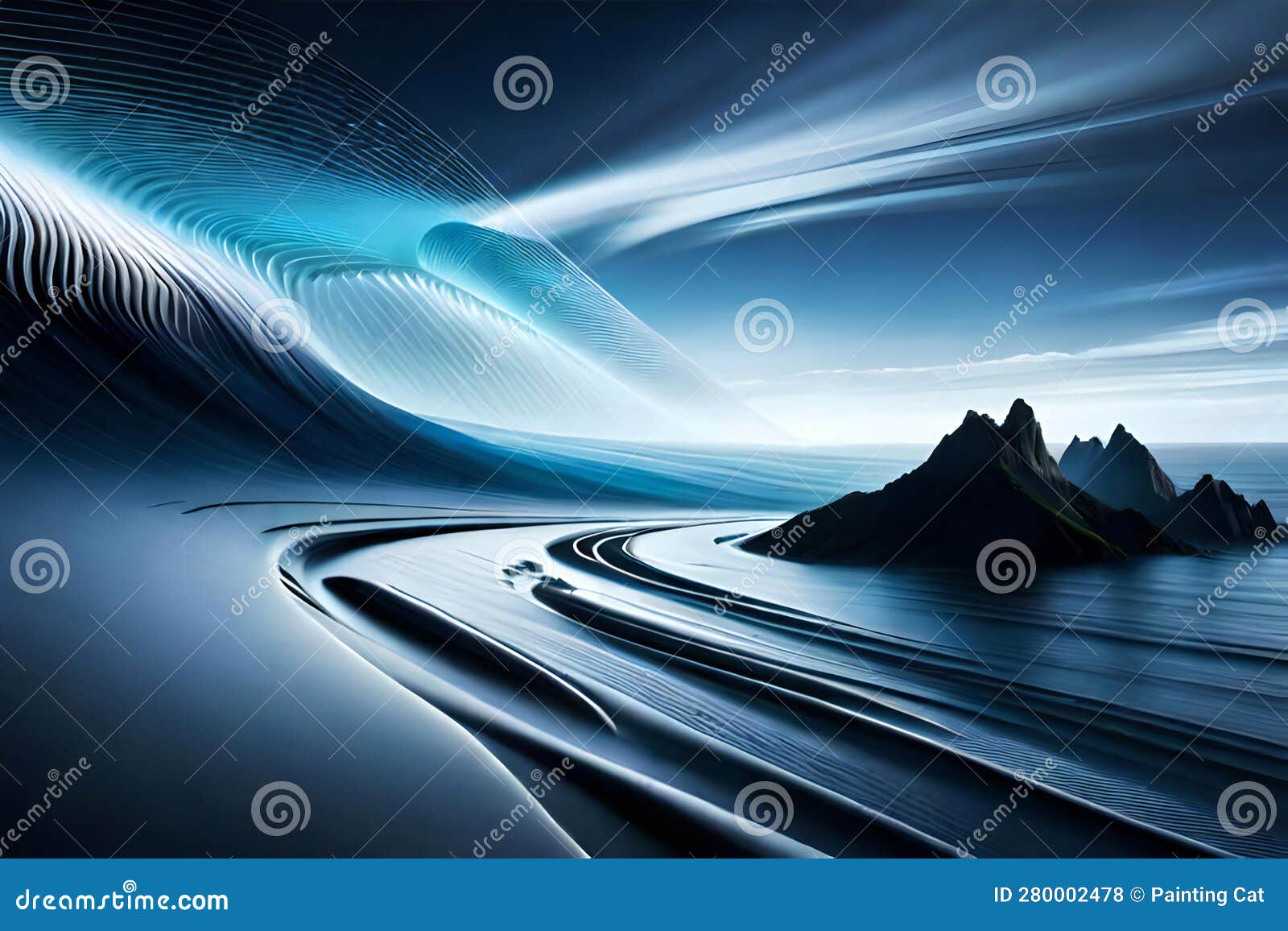 Futuristic Technology Wave Background Design with High Resolution Stock ...