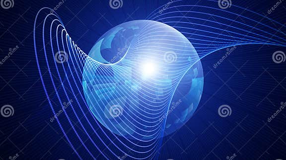 Futuristic Technology Wave Design Stock Illustration - Illustration of ...