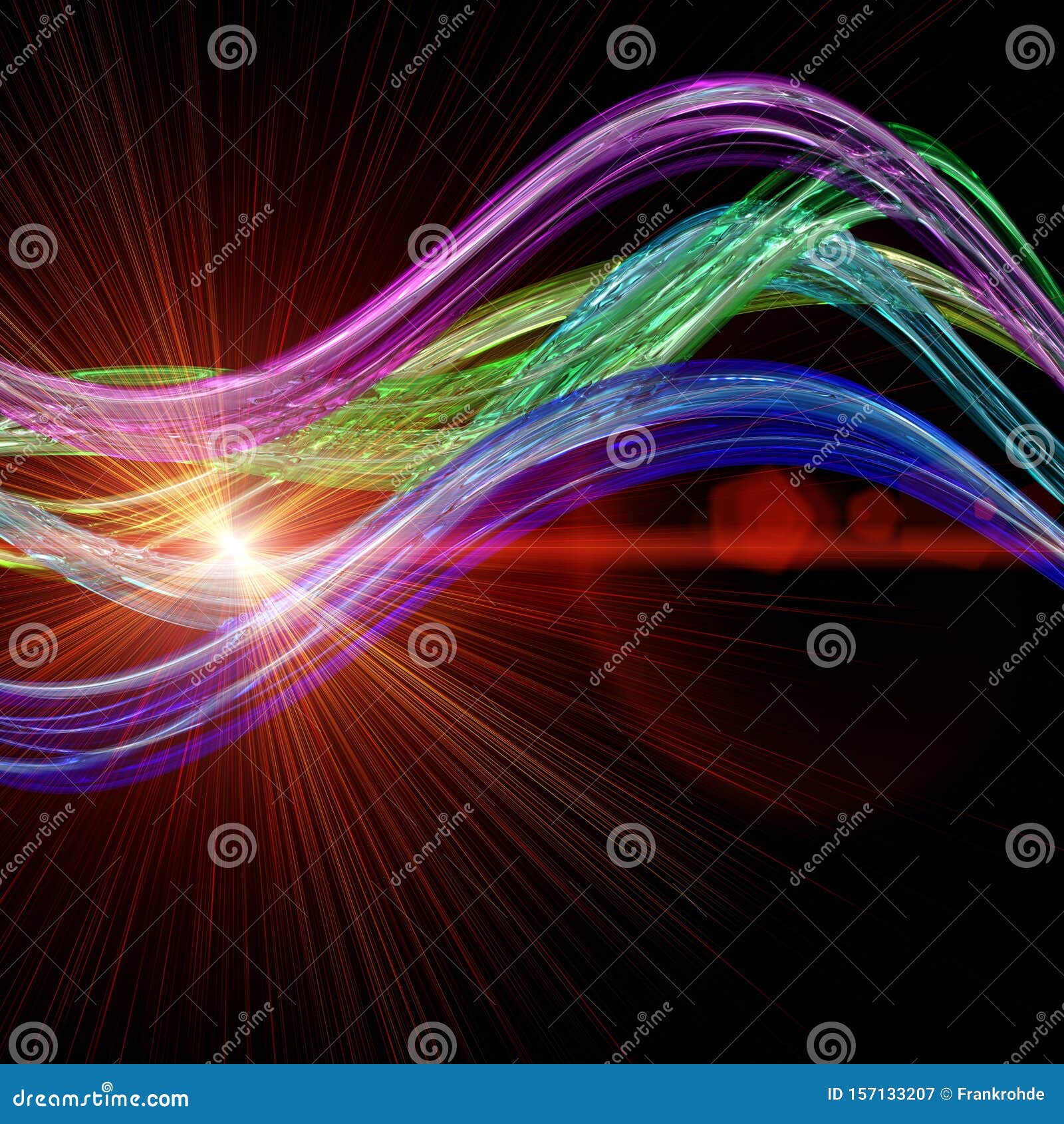 Futuristic Technology Wave Design Illustration with Lights Stock Image ...