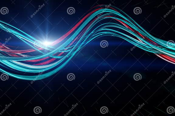 Futuristic Technology Wave Design with Lights Stock Illustration ...
