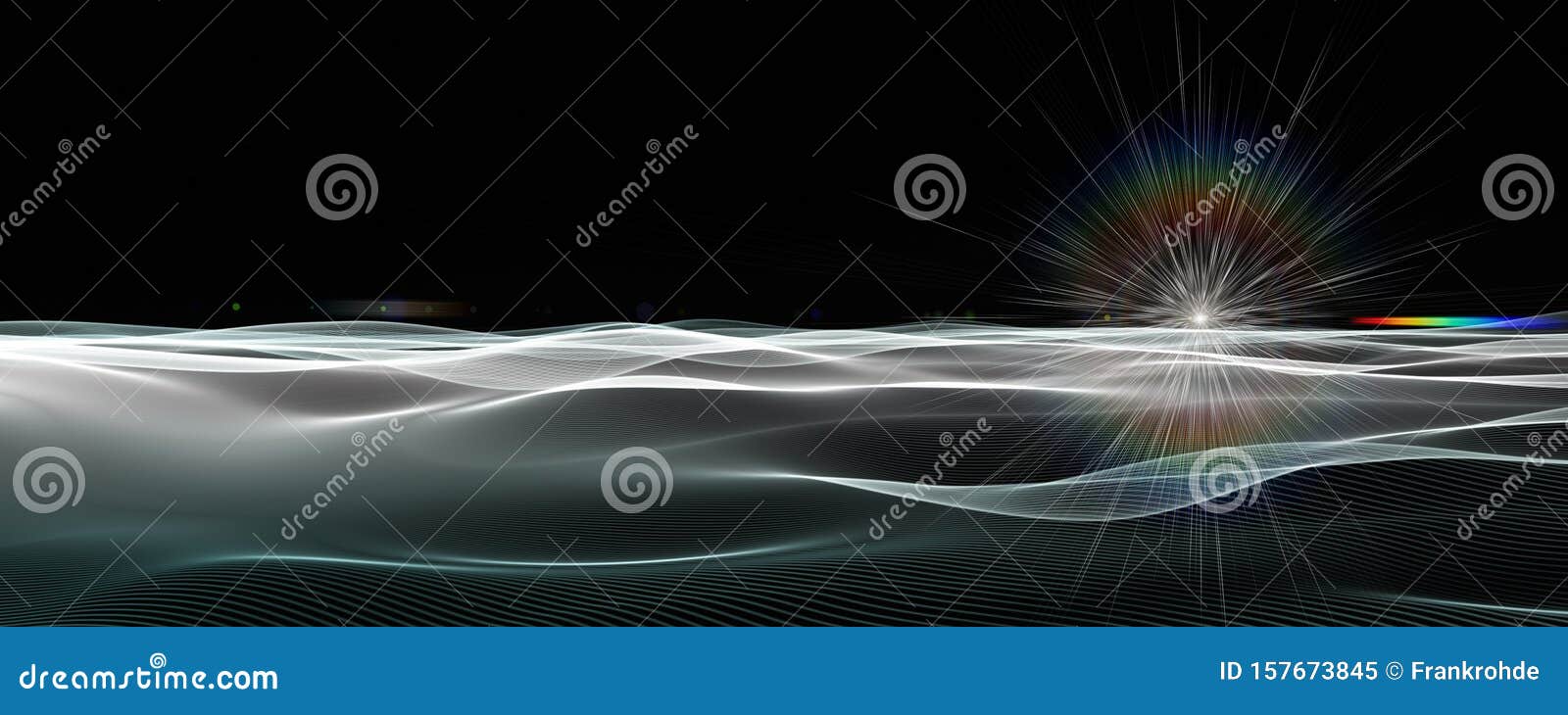 Futuristic Technology Wave Panorama Background Design Stock ...