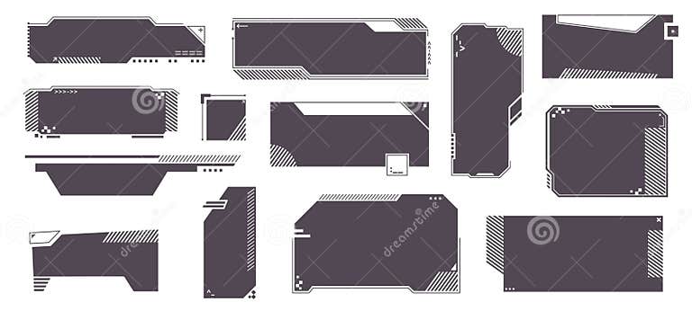 Futuristic Text Boxes. Abstract Digital Interface Textbox with ...