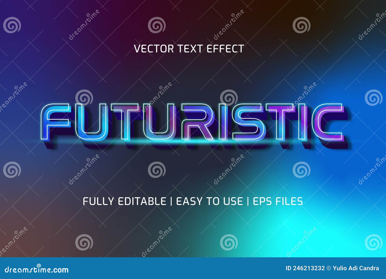 Futuristic Text Effect Fully Editable Vector Illustration ...