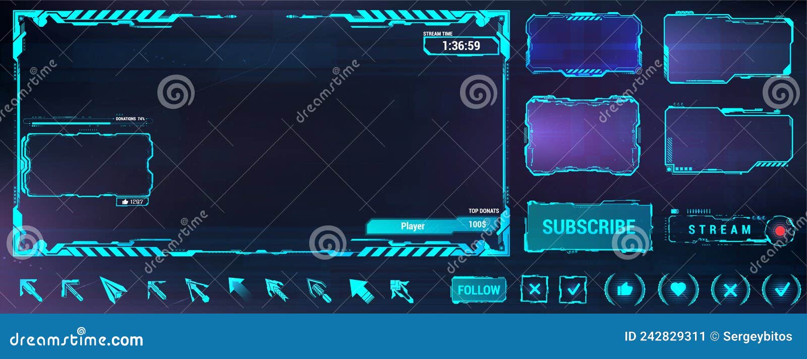 Futuristic Theme for Screen Panel Stock Vector - Illustration of online ...