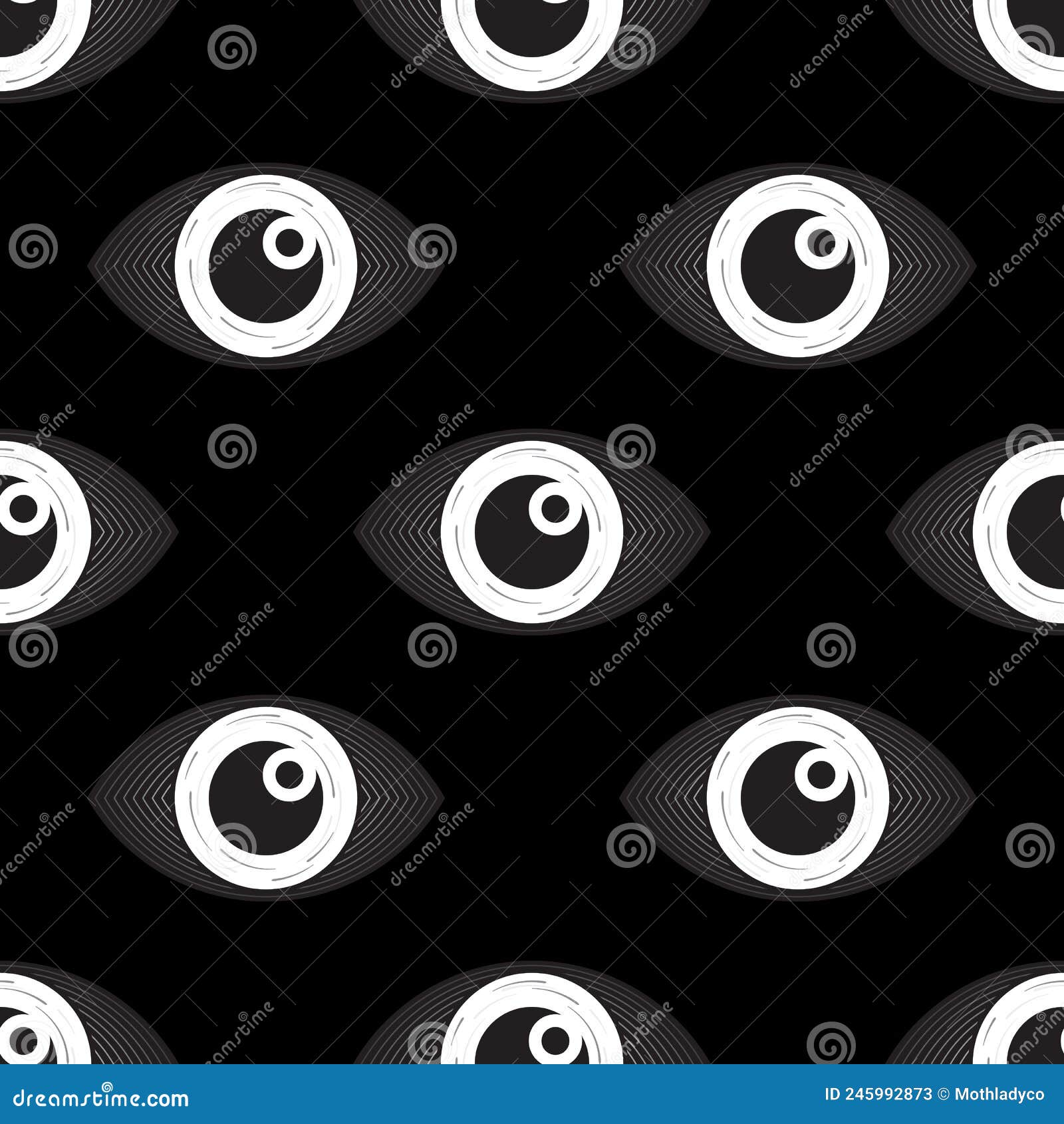 Futuristic Third Eye Vector Repeat Pattern, Seamless Repeat Stock ...