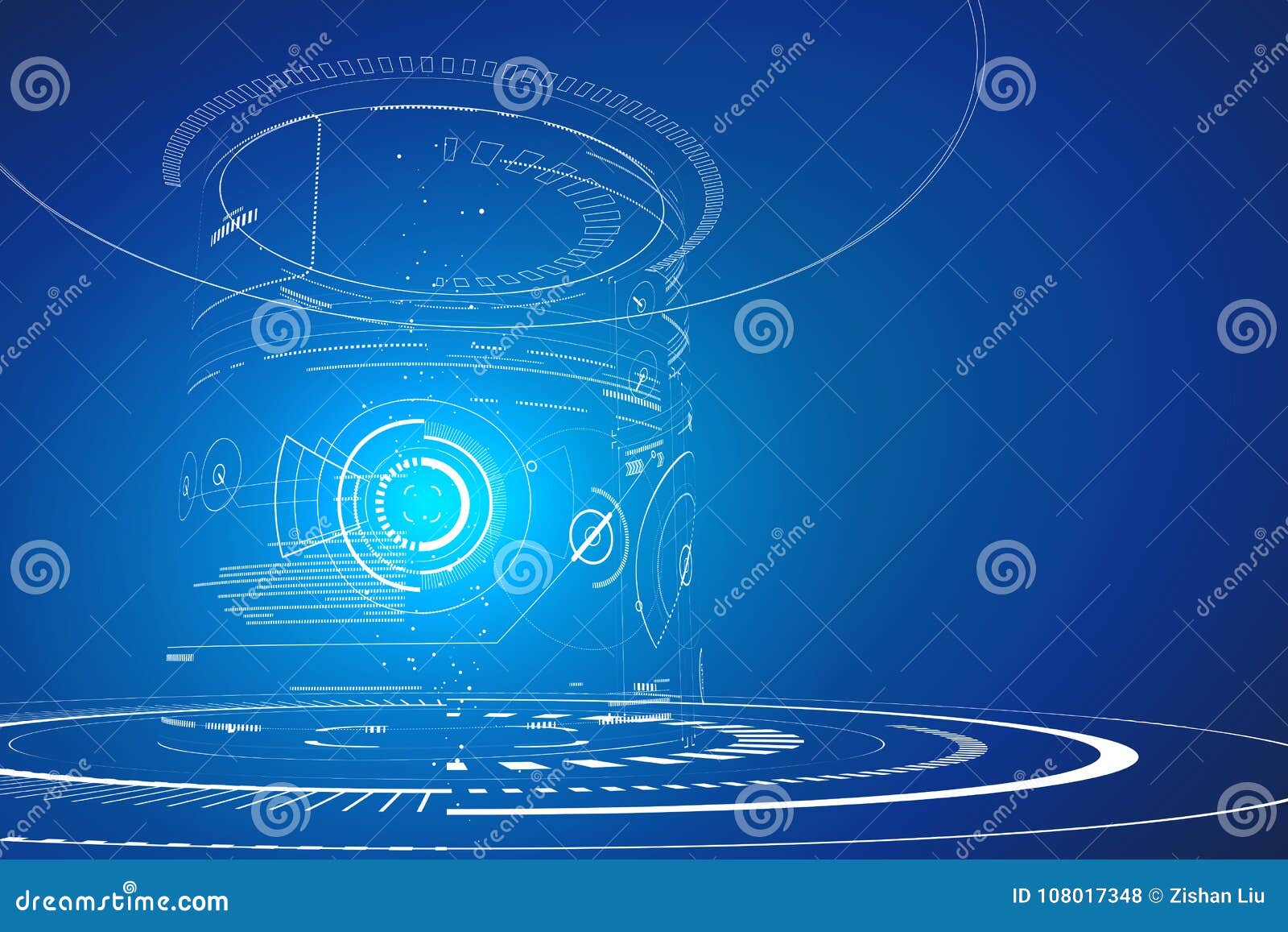 Futuristic Three-dimensional Interface, Abstract Graphic Design. Stock ...