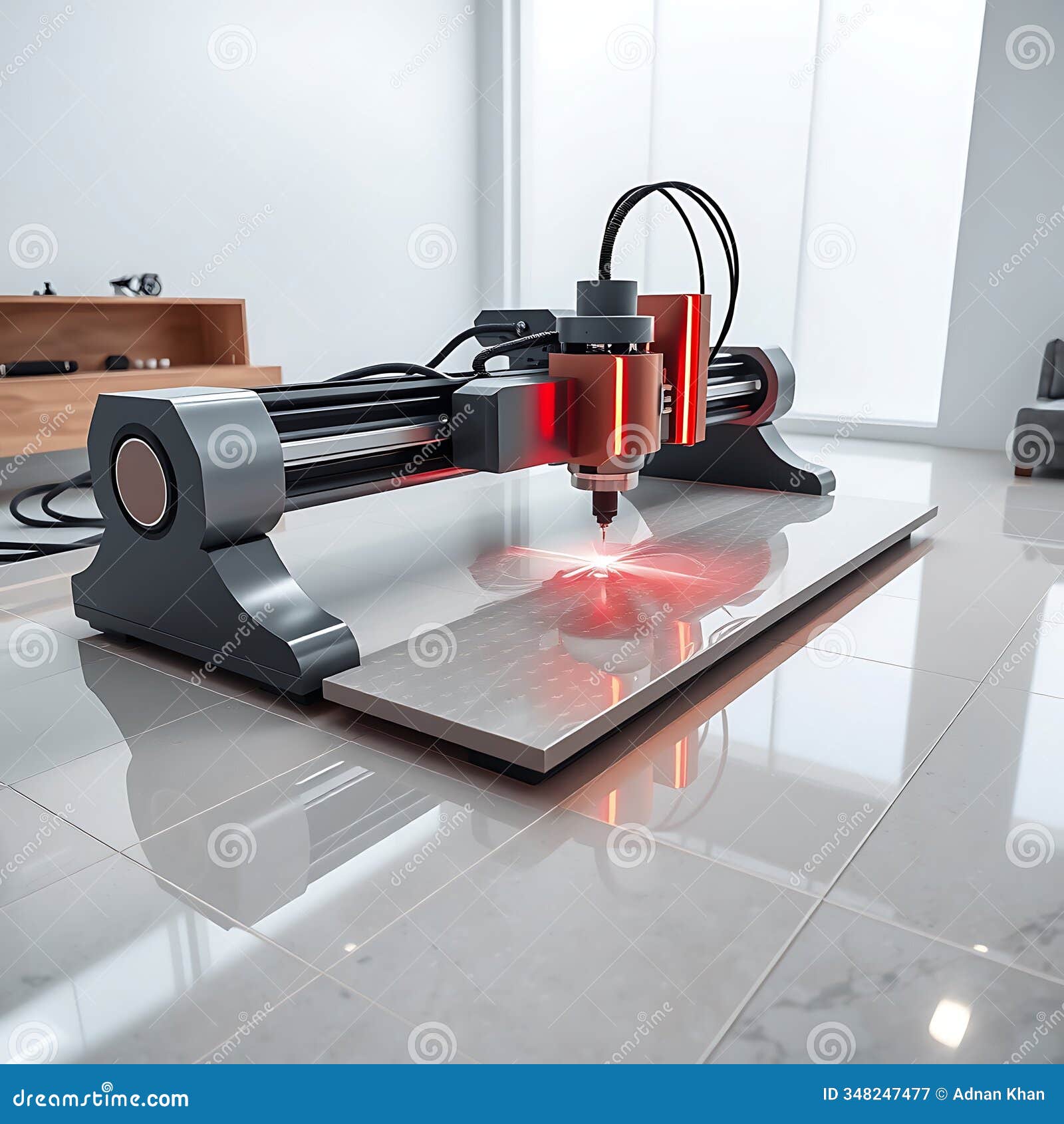 A Futuristic Tile Cutter With A Laser Guided Cutting System Cutting ...