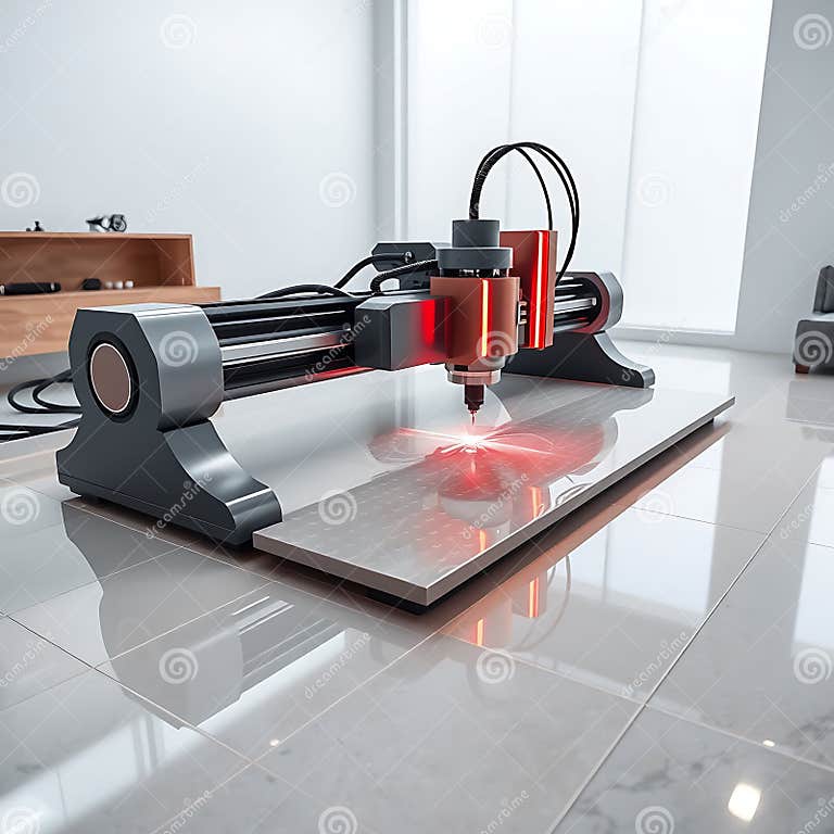 A Futuristic Tile Cutter with a Laser Guided Cutting System Cutting ...