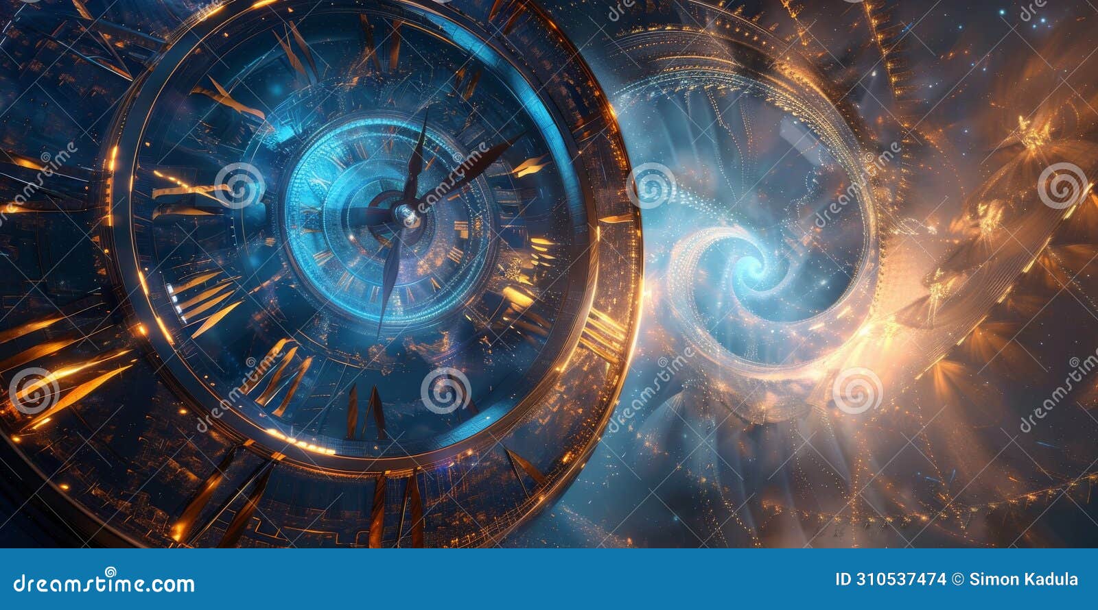 Futuristic Time Machine with Go Back in Time Spiral Technology Stock ...