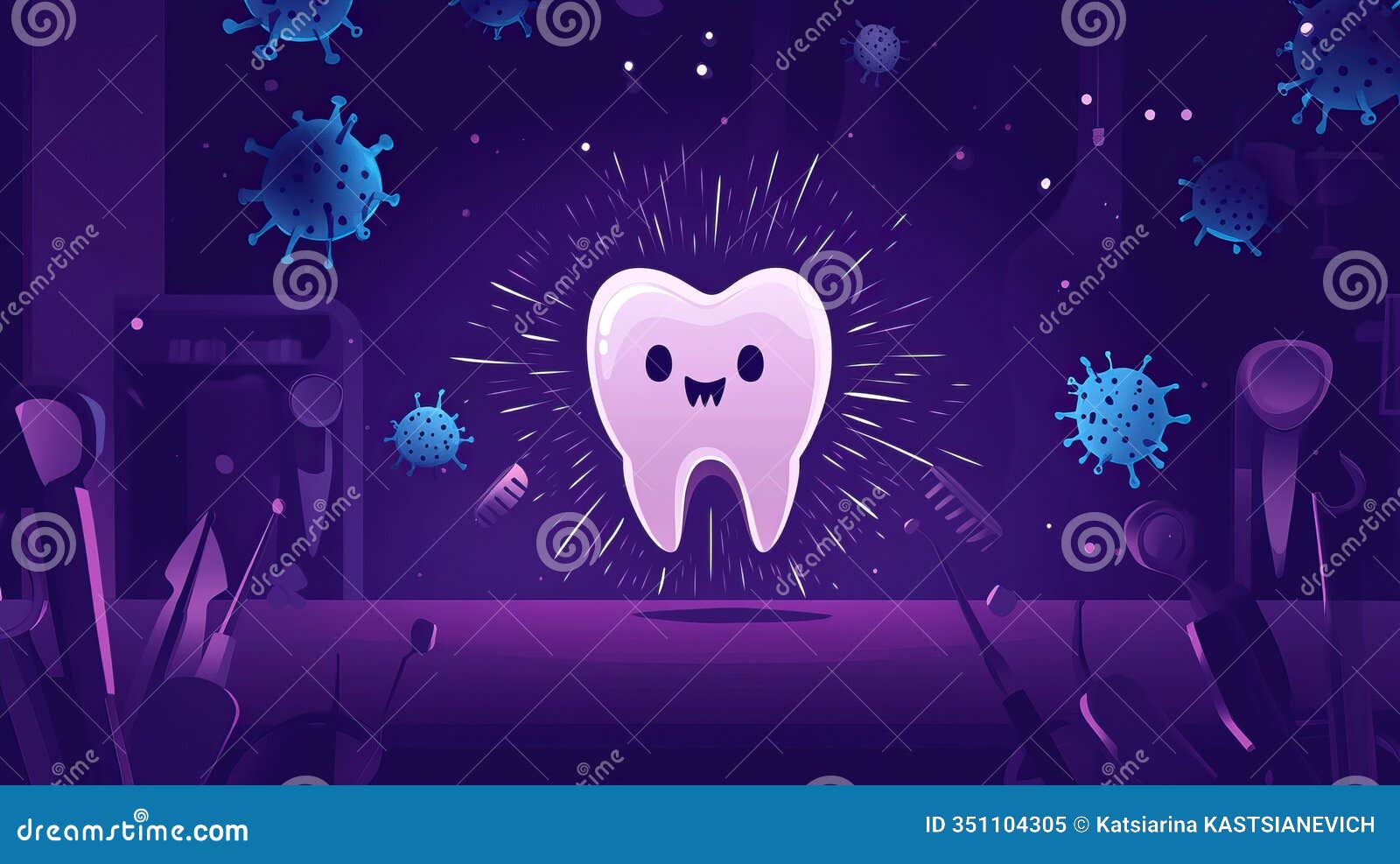 Bacteria Purple Pneumonia Microbe Under A Microscope During Vector ...