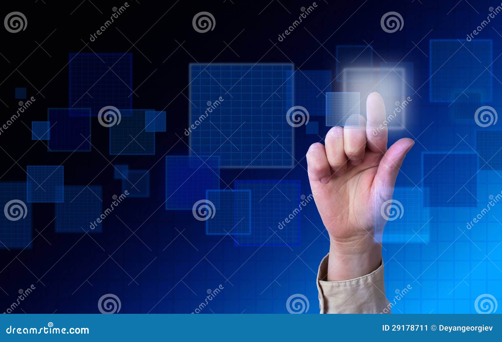 Futuristic Touch Screen Display Stock Image - Image of media ...