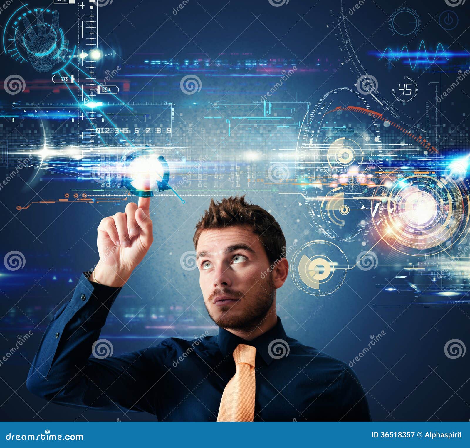 Futuristic Touch Screen Interface Stock Image - Image of chat, choose ...