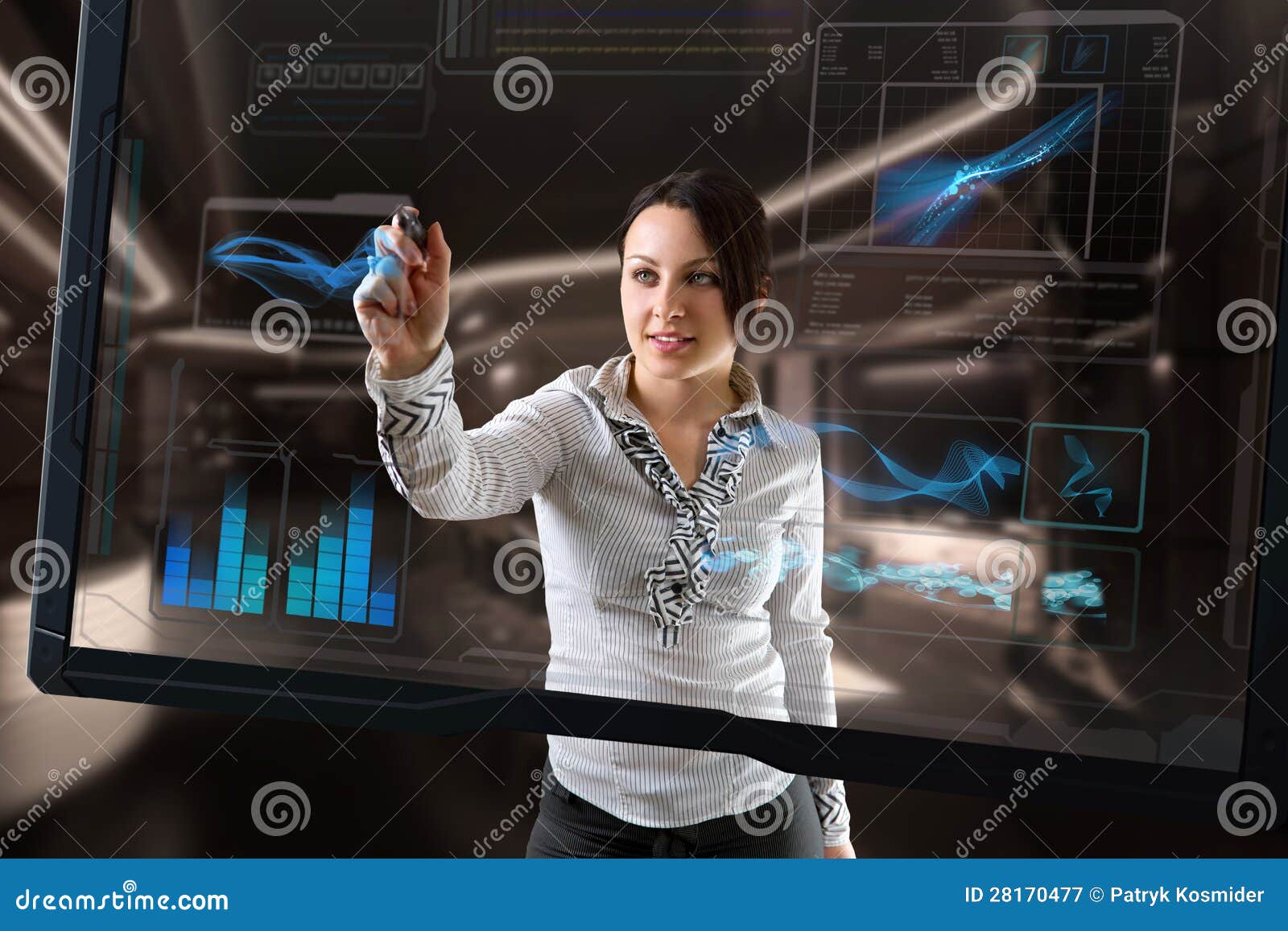 Futuristic Touch Screen Technology Stock Image - Image of attractive ...