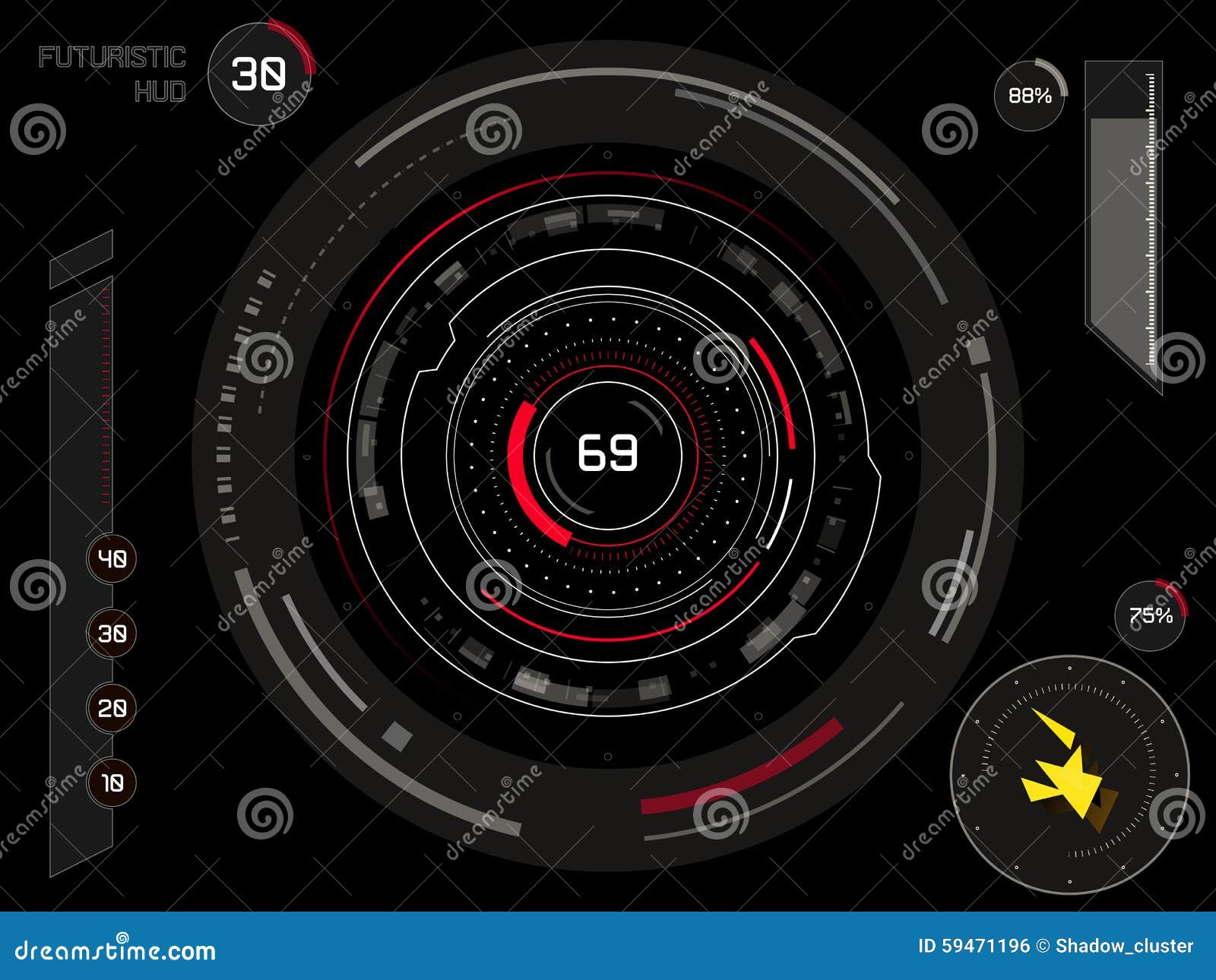 Futuristic Touch Screen User Interface HUD Stock Illustration ...