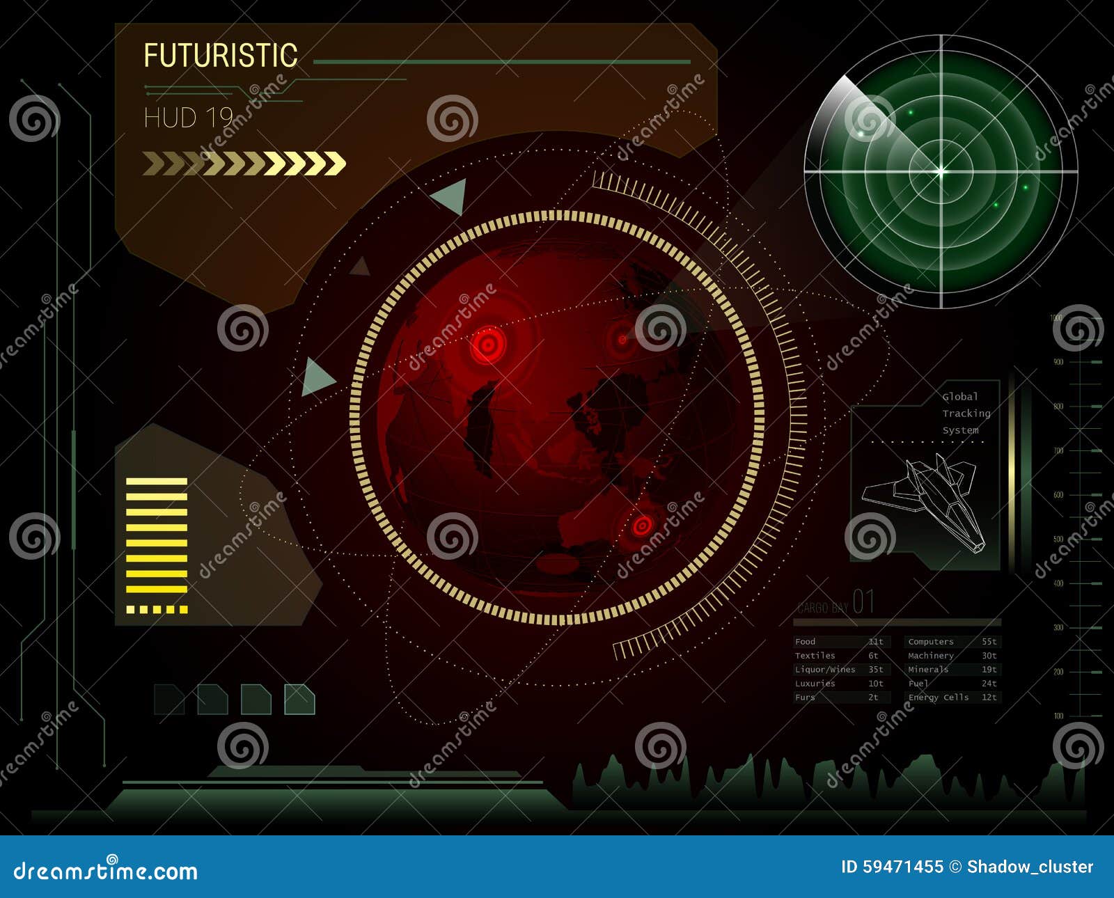 Futuristic Touch Screen User Interface HUD Stock Illustration ...