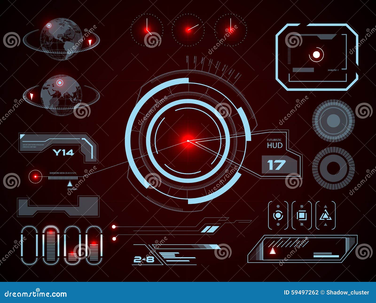 Futuristic Touch Screen User Interface HUD Stock Illustration ...
