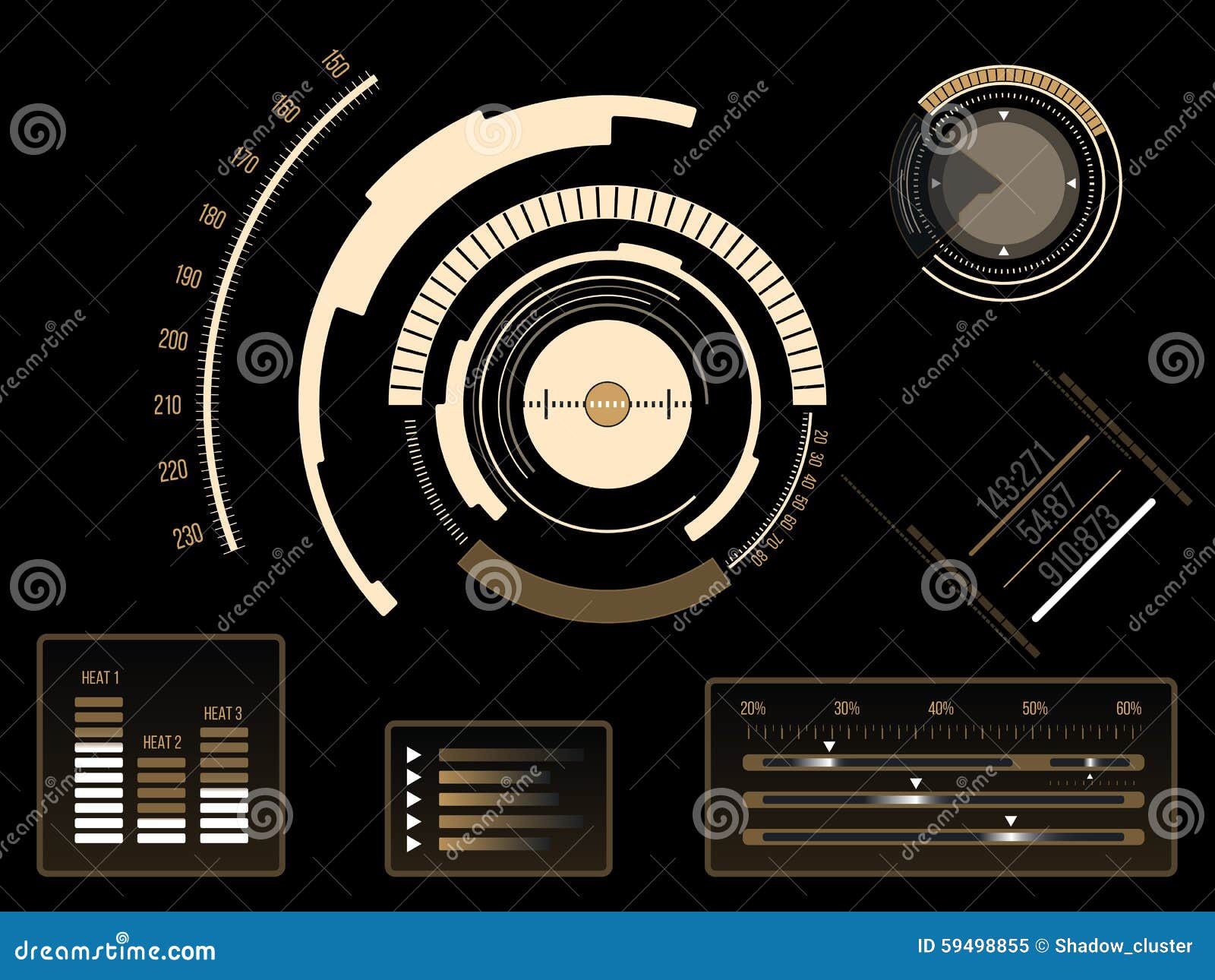 Futuristic Touch Screen User Interface HUD Stock Illustration ...