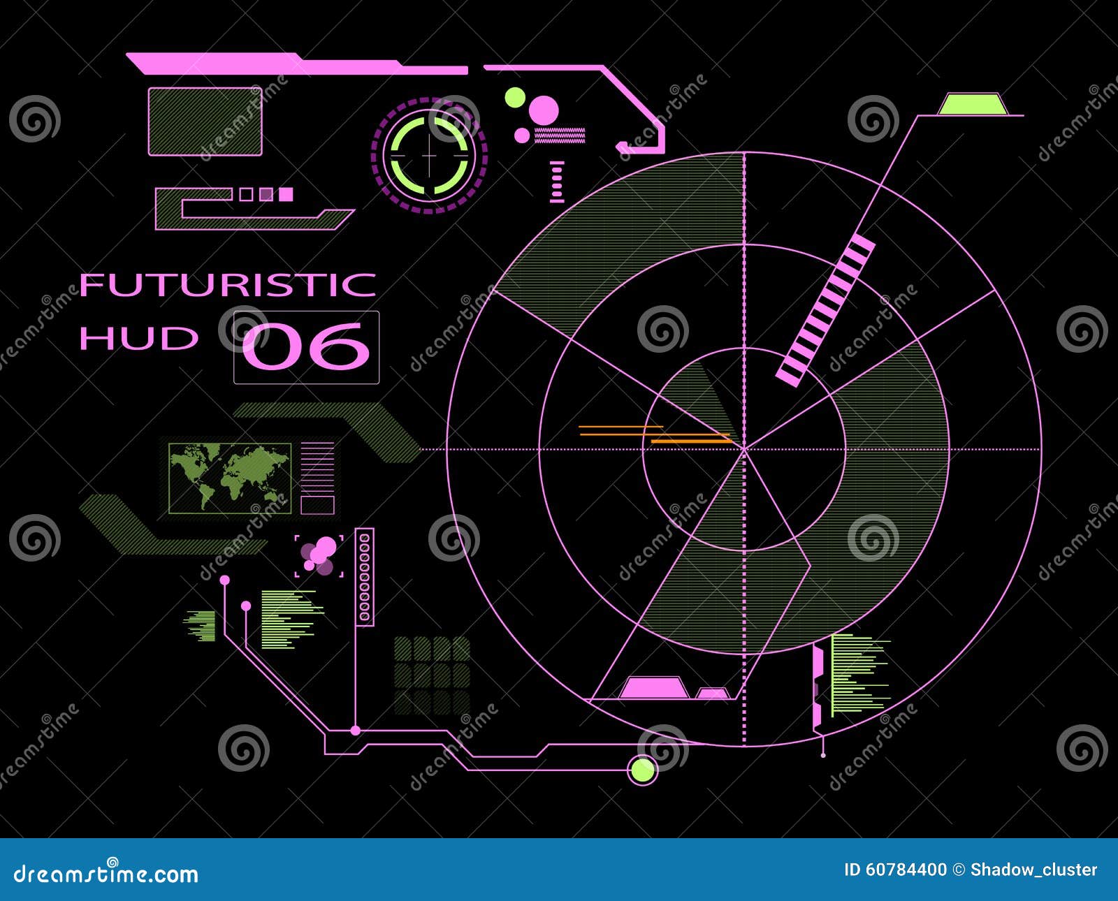 Futuristic Touch Screen User Interface HUD Stock Illustration - Illustration of interactive ...