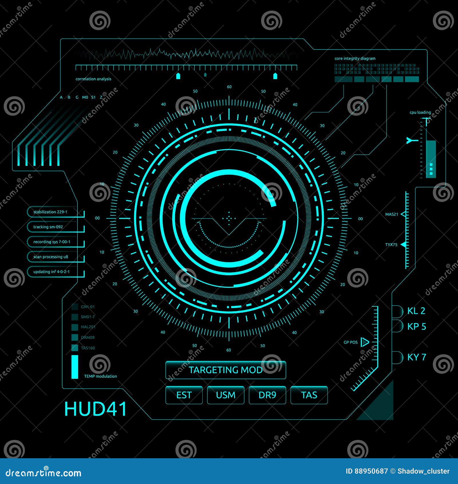 Futuristic Touch Screen User Interface HUD Stock Vector - Illustration ...