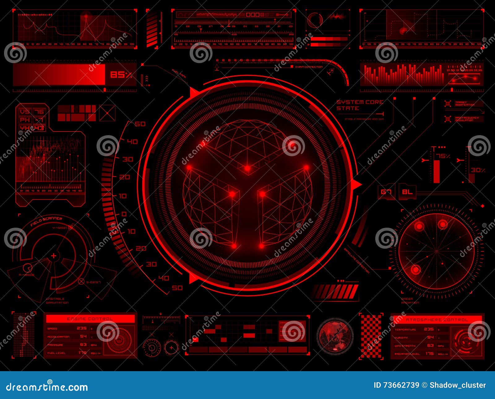 Futuristic Touch Screen User Interface HUD Stock Illustration ...