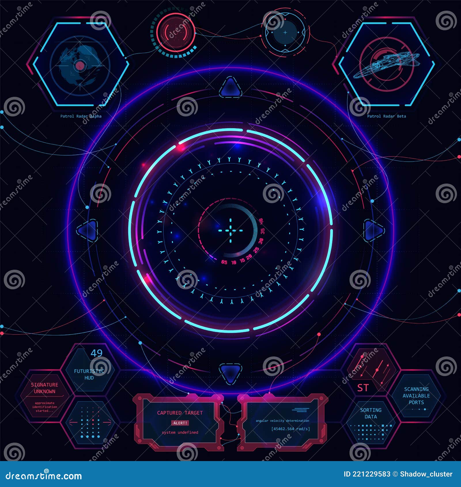 Futuristic Touch Screen User Interface HUD. Vector Illustration Stock ...