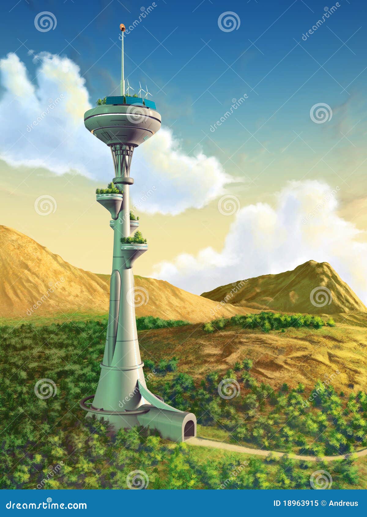 Futuristic Tower Royalty Free Stock Photo - Image: 18963915
