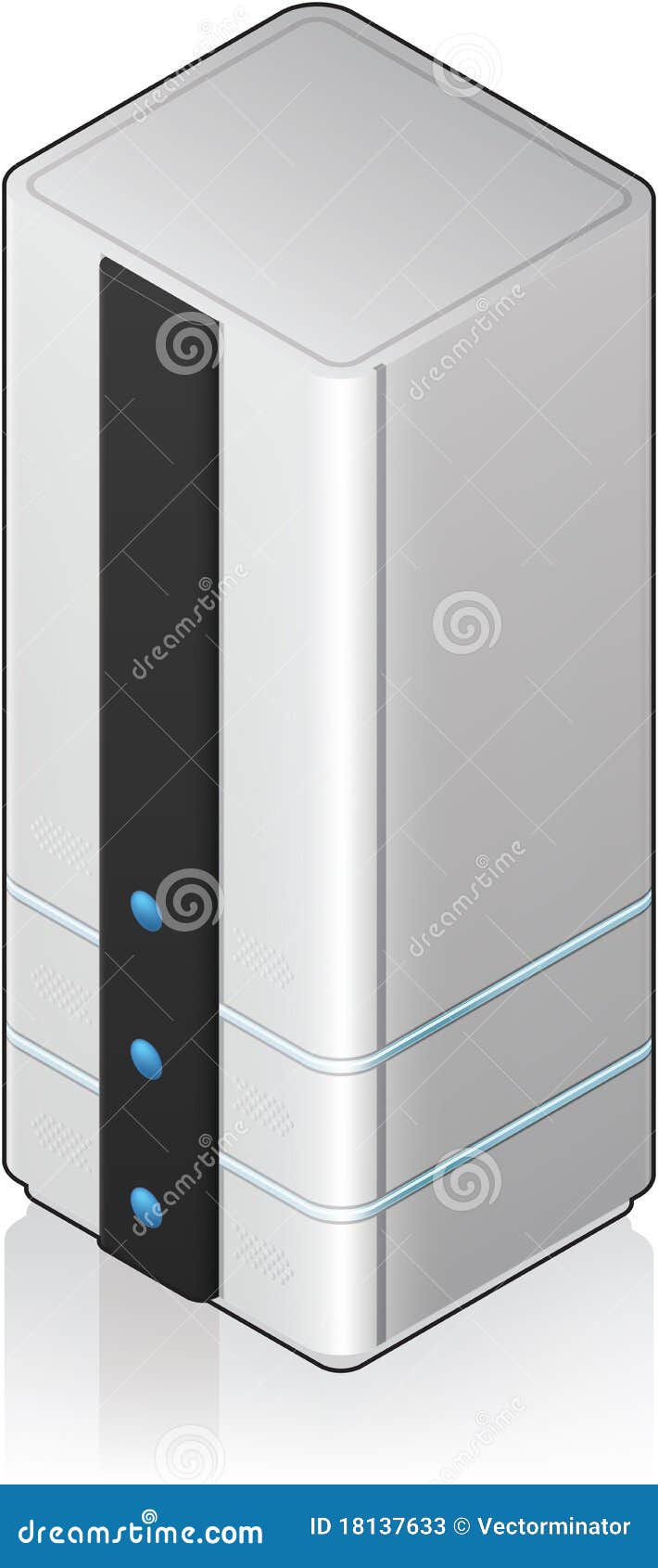 Futuristic Tower Server Rack Cartoon Vector | CartoonDealer.com #18137633