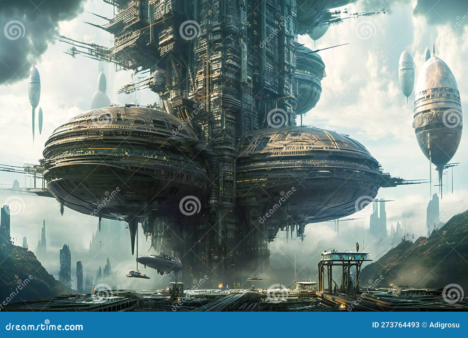 Futuristic Tower Structure. AI Generated. Stock Illustration ...