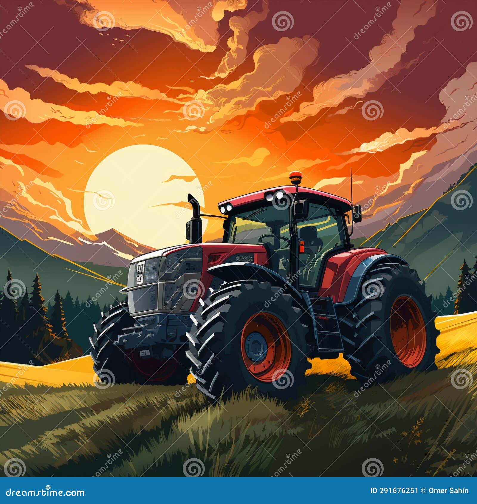 Futuristic Tractor Blending Technology and Traditional Farming Methods ...