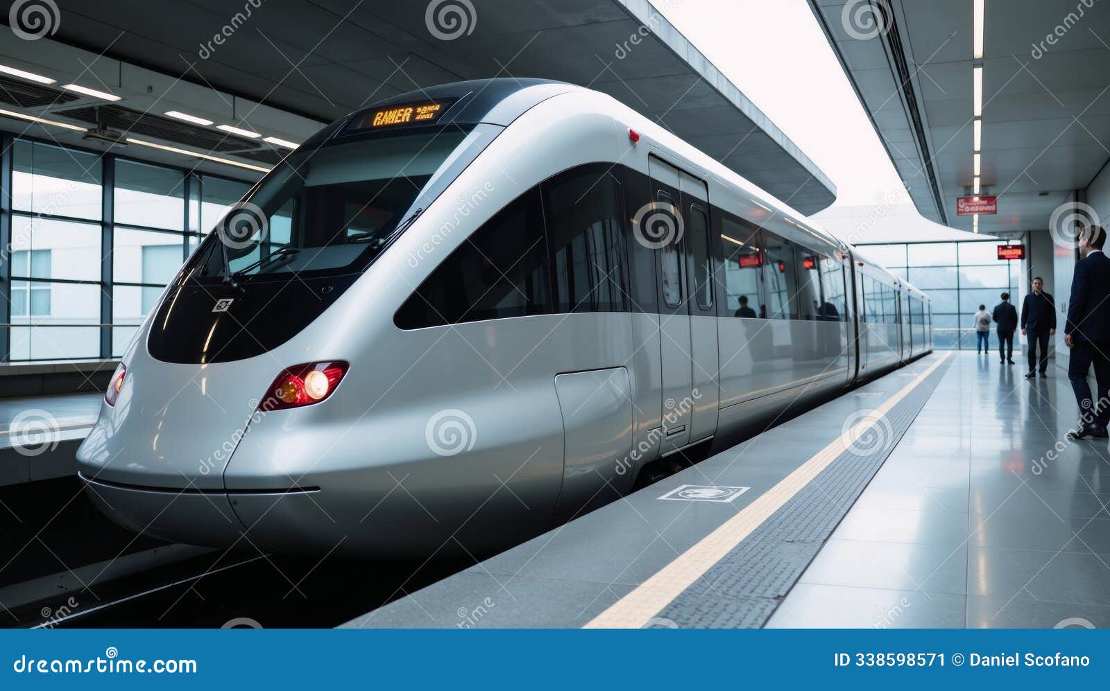 Futuristic Train at Modern Transit Station Architecture Transportation ...