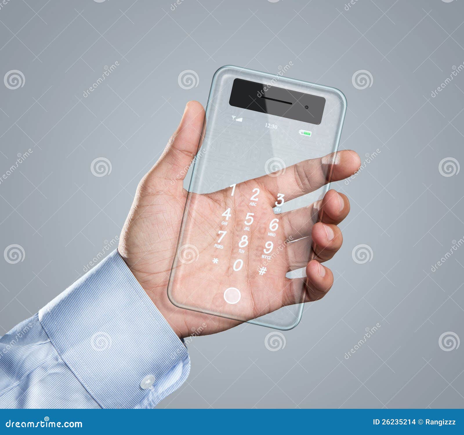 Futuristic Transparent Smart Phone in Hand Stock Photo - Image of ...
