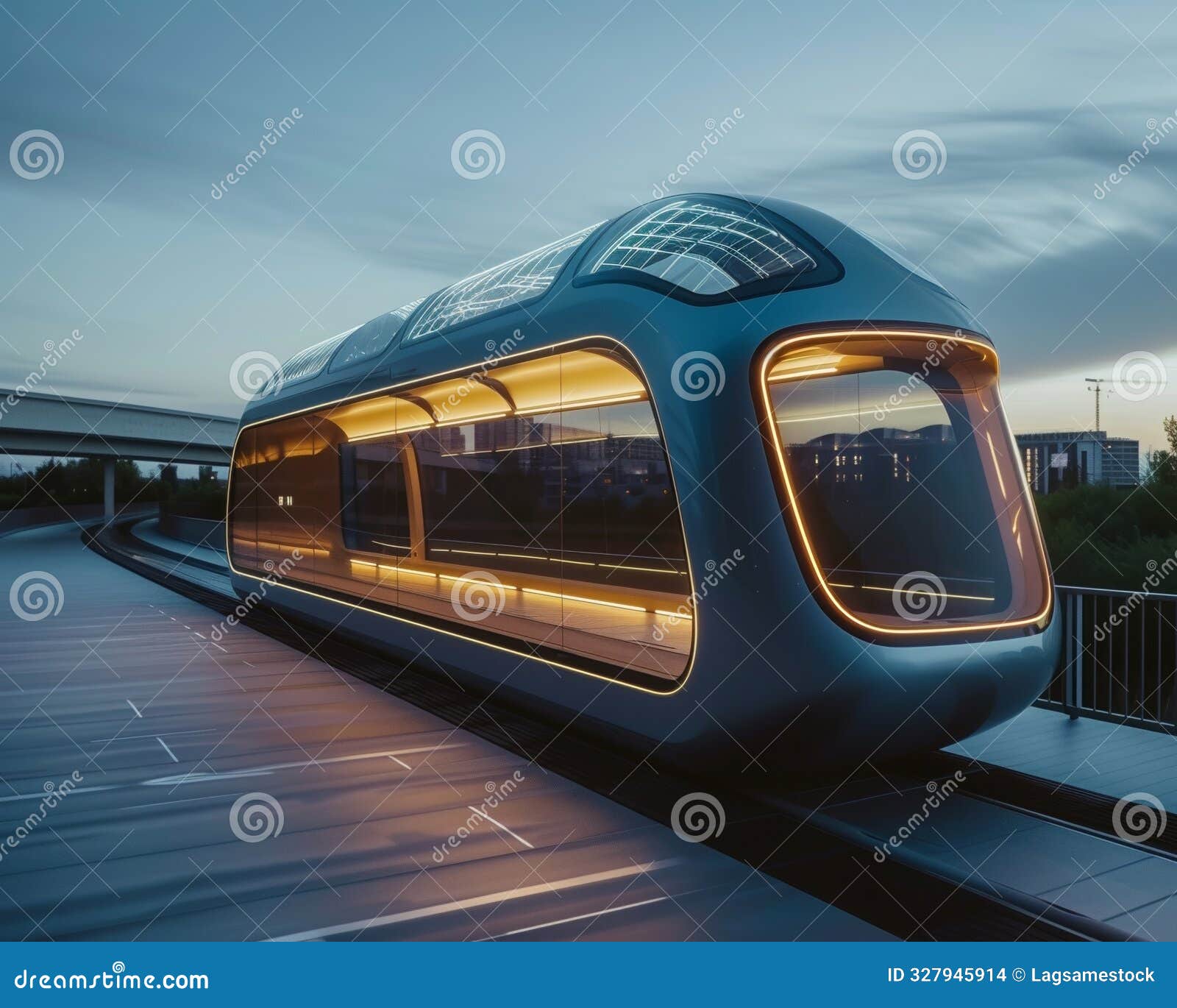 Futuristic Transportation System Running On Solar Tracks Stock ...
