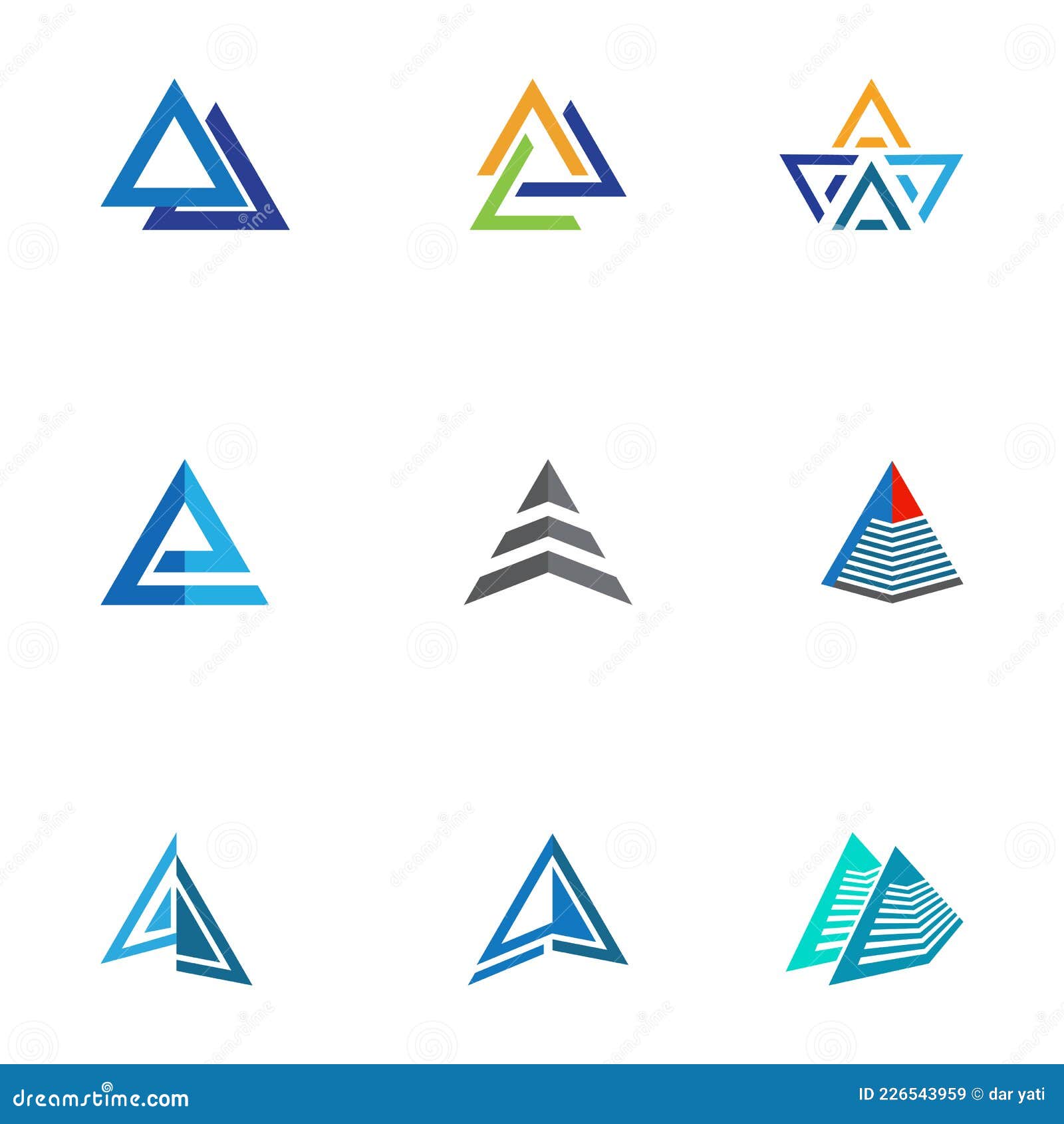 Futuristic Triangle Chain Logo Design Inspiration Stock Vector ...