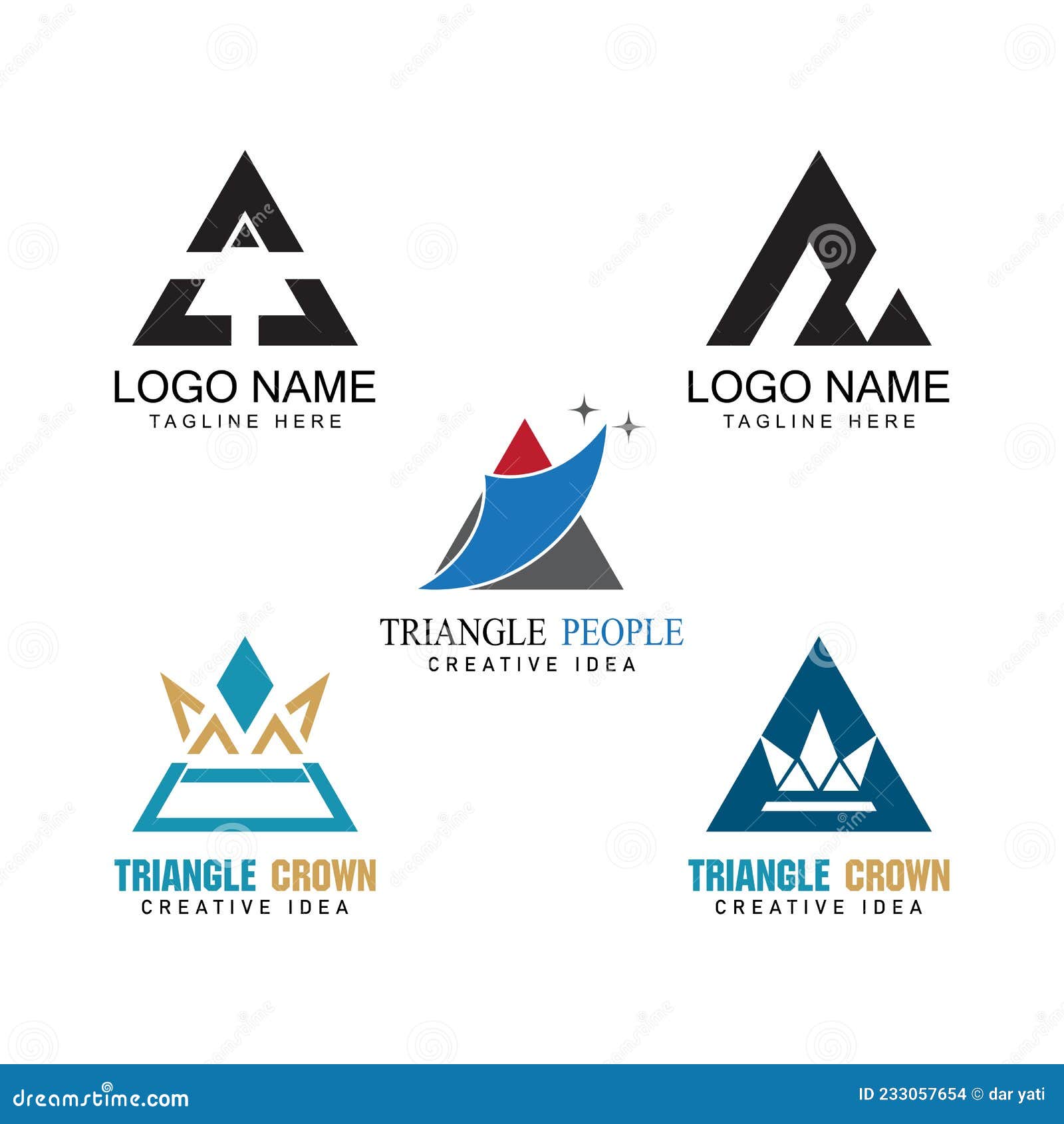 Futuristic Triangle Chain Logo Design Inspiration Stock Vector ...