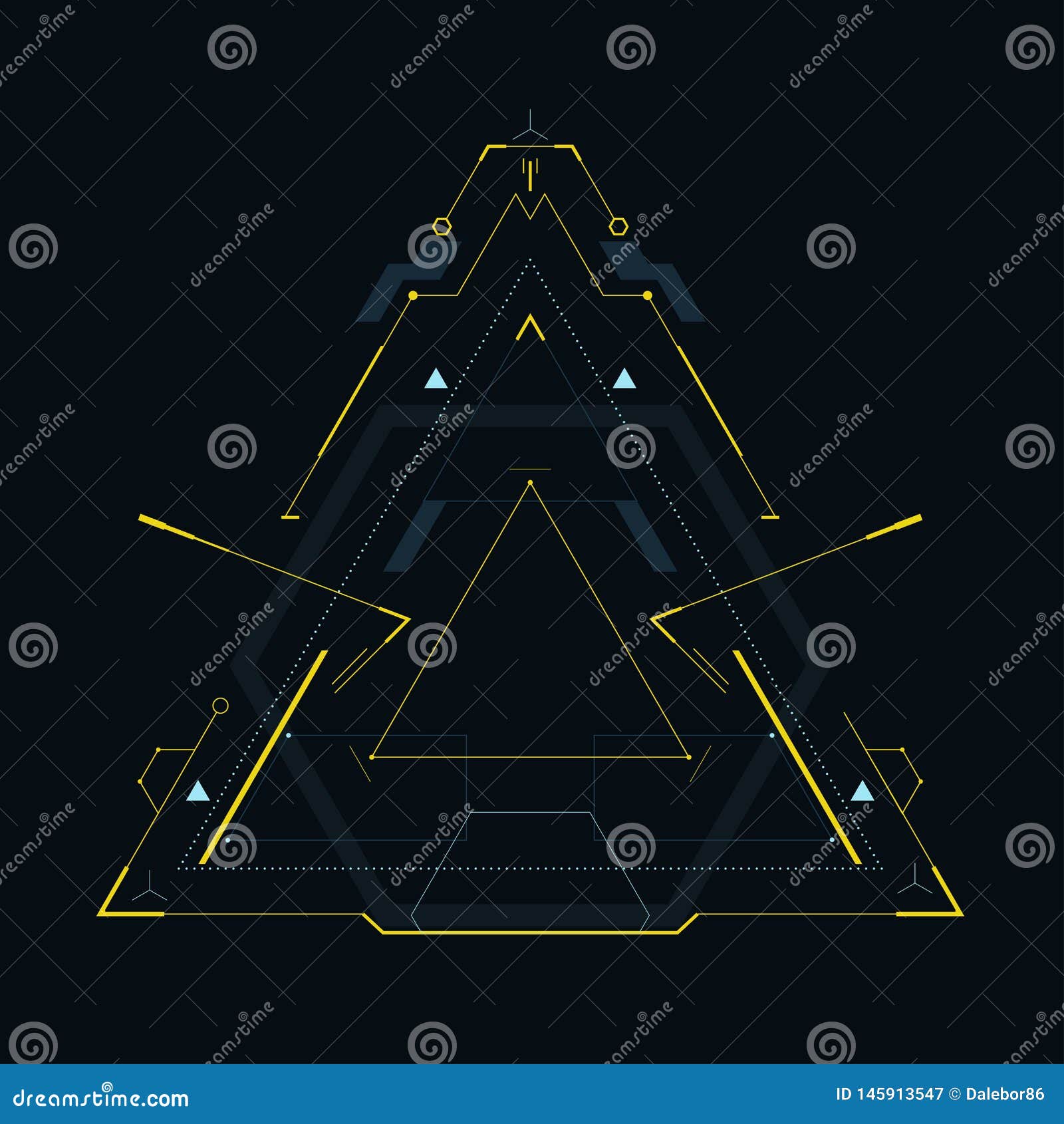 Futuristic Triangle for the Hud Interface Stock Vector - Illustration ...