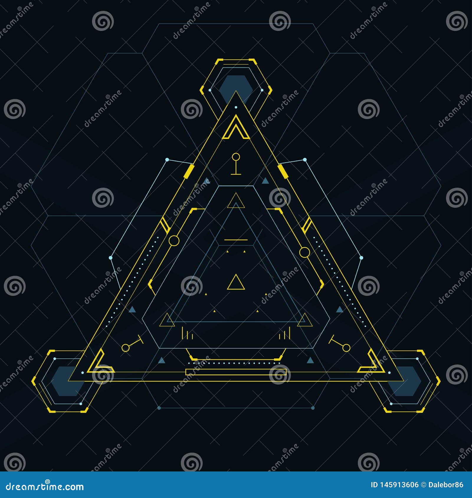 Futuristic Triangle for the Hud Interface Stock Vector - Illustration ...