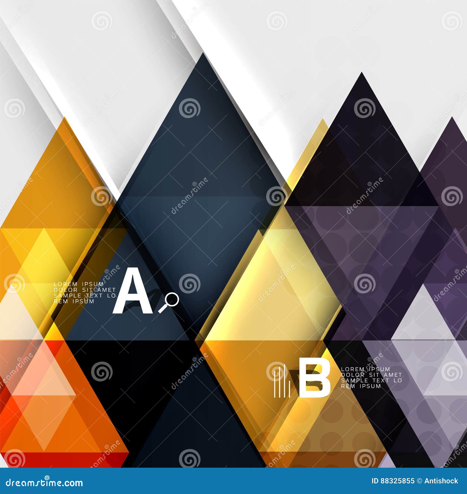 Futuristic Triangle Tile Background with Options Stock Illustration ...