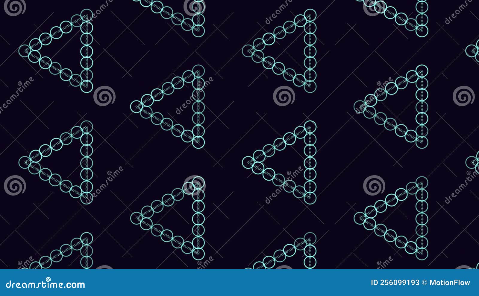 Futuristic Triangles Pattern with Rainbow Neon Rings and Lines Stock ...