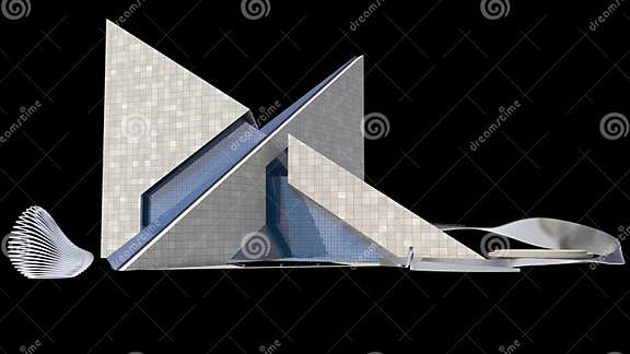 Futuristic Triangular 3D Architecture Stock Illustration - Illustration ...