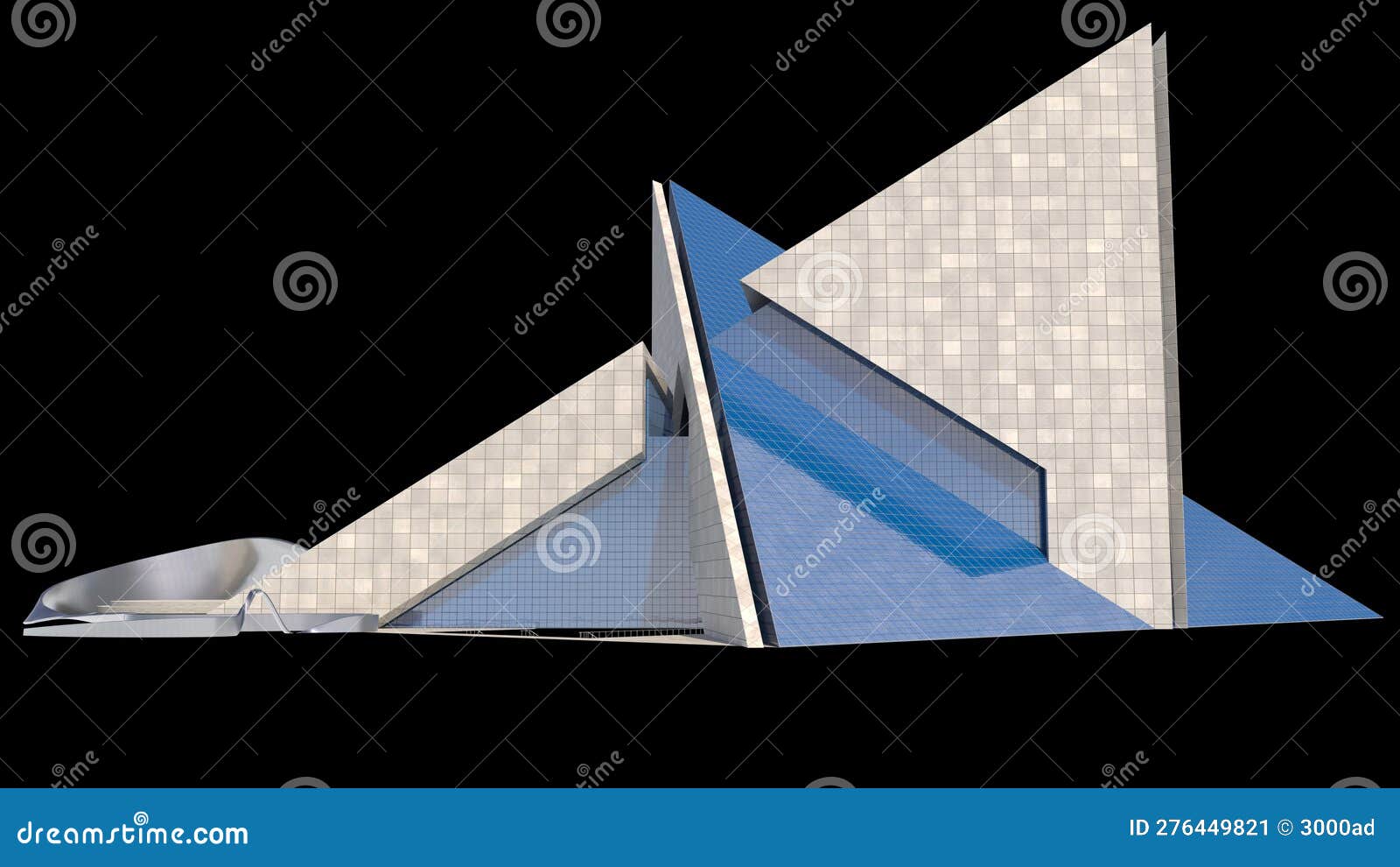 Futuristic Triangular 3D Architecture Stock Illustration - Illustration ...