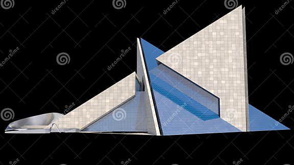 Futuristic Triangular 3D Architecture Stock Illustration - Illustration ...