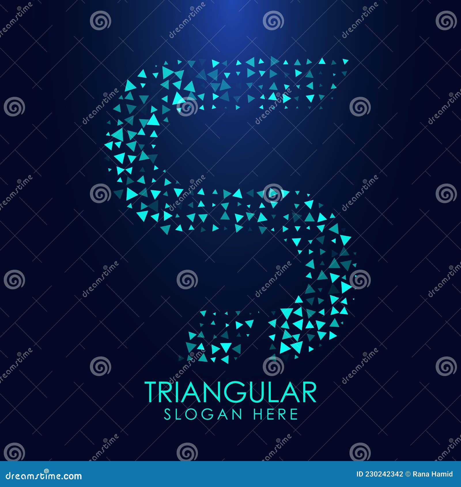 Futuristic Triangular Letter S in Halftone. Letter Illustration ...